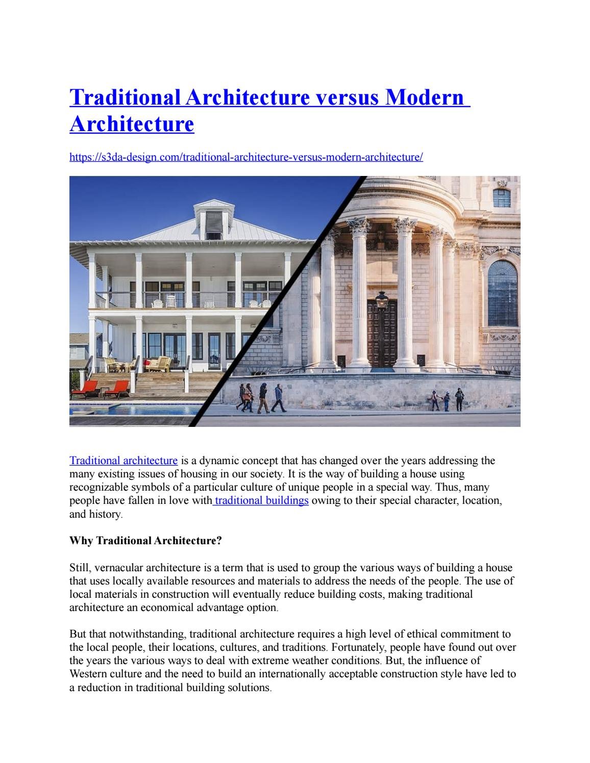 What's the difference between modern and traditional architecture ...